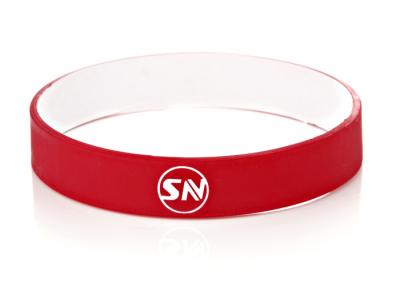 China Duel Double Layers Debossed And Ink Filled Custom Silicone Rubber Wristbands for sale