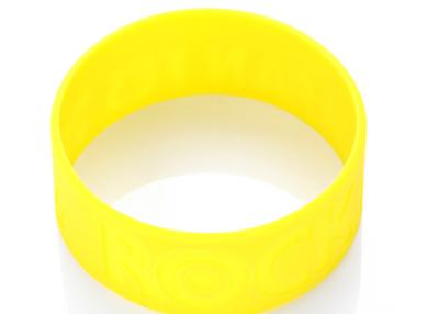China 1 Inch Extra Wide Logo Engraved No Color Custom Silicone Rubber Wristbands for sale