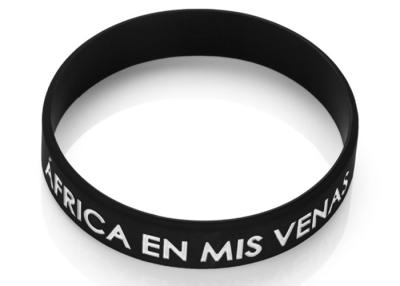 China Advertising Two Color Filled And Engraved Custom Silicone Rubber Wristbands for sale