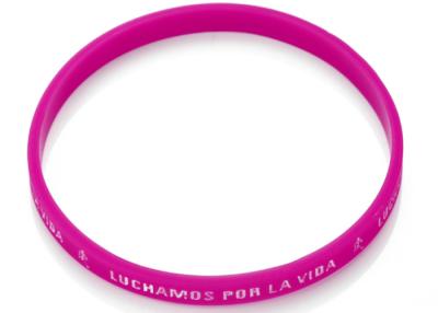 China Promotional 5mm Thin Tiny Color Filled Custom Silicone Rubber Wristbands for sale