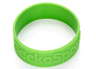 China Raised Lettering Low Relief Embossed 1 Inch Custom Silicone Rubber Wristbands for sale
