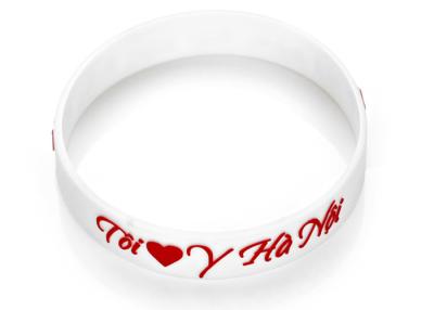 China White Basketball Sport Fan Supports 3D Printed Custom Silicone Rubber Wristbands for sale