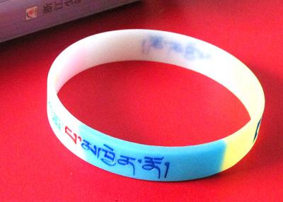 China Exercise / Party Custom Silicone Rubber Wristbands Multi Colors Segmented for sale