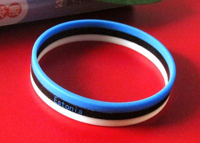 China 3 Strips Football Fans Custom Silicone Rubber Wristbands Easy To Carry for sale