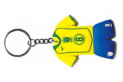 China Football Sport Fan Supports Advertising Custom Soft PVC Rubber Keychain for sale