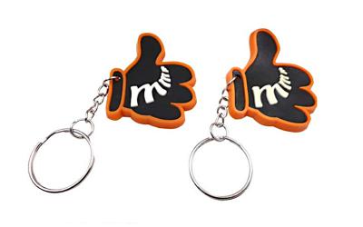 China Double Sided Rubber Name Keychains , Custom Shaped Rubber Keychains Nickel Free for sale