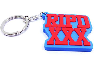 China Vivid 3D Effect PVC Rubber Keychain Red And Blue Color Printing Non Toxic for sale