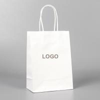 China Custom Kraft Paper Bags with Flat Handle Offset Printing for Food 300gsm for sale