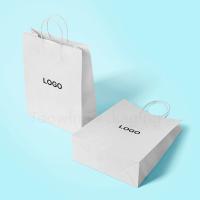 China Custom Kraft Paper Bags with Flat Handle Offset Printing for Food 300gsm for sale