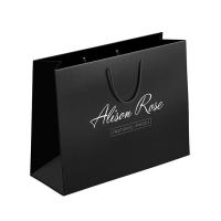 China Custom Logo Kraft Paper Gift Bag with Handles Stand Up Pouch for Jewelry Garment Packaging for sale