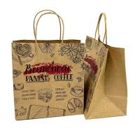 China Custom Kraft Paper Gift Bags with Logo for Retail Shopping 300gsm Durable for sale