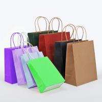 China Customized White Paper Bags with Black Handle 32x22x10cm for Grocery Store for sale