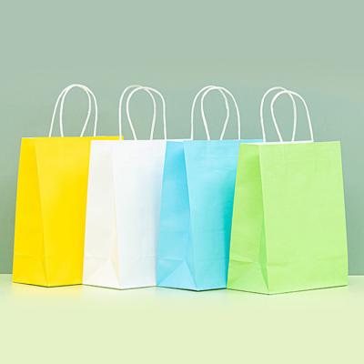 China 200G Kraft Paper Square Bottom Gift Bags with Handles Custom Size Brown Food Bags for sale