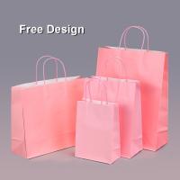 China 200G Kraft Paper Square Bottom Gift Bags with Handles Custom Size Brown Food Bags for sale