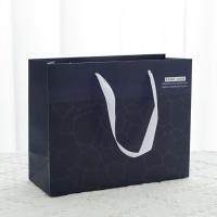 China White Matte Lamination Ribbon Handle Flexo Printing Christmas Paper Bag 2023 Custom Size for sale
