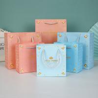 China White Matte Lamination Ribbon Handle Flexo Printing Christmas Paper Bag 2023 Custom Size for sale