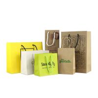 China Custom Purple Medium Glossy Lamination Three-Strand Rope Gift Paper Bag 300gsm Kraft for sale