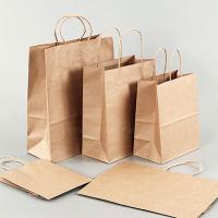 China Custom Printed Brown Kraft Paper Bag Durable 300gsm for Retail Gift Packaging for sale