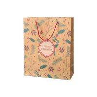 China Custom Eco Friendly Kraft Paper Christmas Gift Bags 14x10x15 7.5 Inches with Logo Lamination for sale