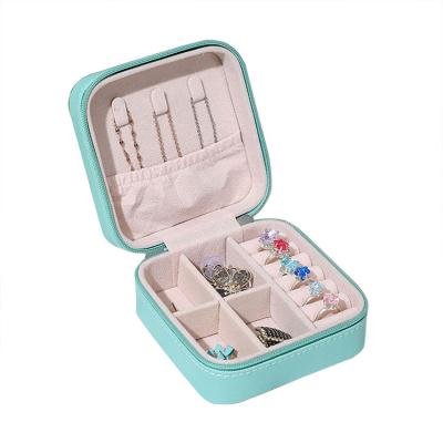 China Matt Lamination Mini Square Jewelry Storage Box 10x10x5cm for Girls Travel Organizer for sale