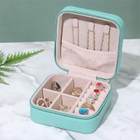 China Custom Mini PU Leather Jewelry Box Travel Portable Square Organizer for Gifts 10x10x5cm for sale