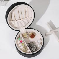 China Custom Mini PU Leather Jewelry Box Travel Portable Square Organizer for Gifts 10x10x5cm for sale