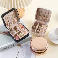 China Custom Mini PU Leather Jewelry Box Travel Portable Square Organizer for Gifts 10x10x5cm for sale