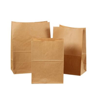 China Square Bottom Brown Kraft Paper Bags for Fruits Vegetables Grocery Custom Logo 300gsm for sale