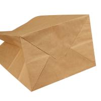 China Square Bottom Brown Kraft Paper Bags for Fruits Vegetables Grocery Custom Logo 300gsm for sale