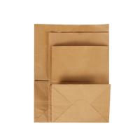 China Square Bottom Brown Kraft Paper Bags for Fruits Vegetables Grocery Custom Logo 300gsm for sale