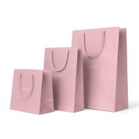 China Toowin Custom Kraft Paper Shopping Bag with Flat Handle for Perfume Retail 300gsm for sale