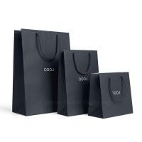 China A4 White Paper Gift Bags with Handles 250gsm Art Paper Grocery Take Out Bags for sale