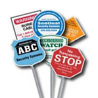 China Outdoor Video Surveillance Security Signs 10x10 Inch Aluminum Reflective Yard Sign with Pole for sale
