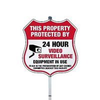 China Toowin Outdoor Metal Aluminum Reflective CCTV Warning Signs 25x25cm 30x30cm for sale