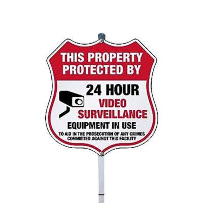 China Toowin Outdoor Metal Aluminum Reflective CCTV Warning Signs 25x25cm 30x30cm for sale