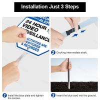 China Toowin Outdoor Metal Aluminum Reflective CCTV Warning Signs 25x25cm 30x30cm for sale
