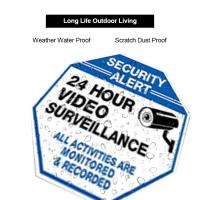 China Custom Dark Blue CCTV Sign Stickers 1mm Thick Aluminum Yard Signs 30x30cm for sale