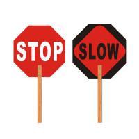 China Customized Aluminum Folding Hand Held Stop Sign 24 Inch with Reflective Sheeting for sale