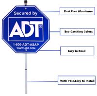 China Customized PP Aluminum Lawn Signs for Real Estate Security Yard 25x25cm for sale