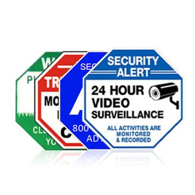 China Custom Aluminum CCTV Sign 24 Hour Surveillance with Sunscreen Protection 30x30cm for sale