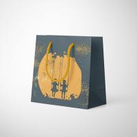 China Custom Kraft Paper Shopping Bag with Bright Film Surface and Hand Length Handle 30x40x10cm for sale