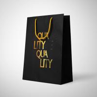 China Custom Kraft Paper Shopping Bag with Bright Film Surface and Hand Length Handle 30x40x10cm for sale