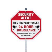 China Toowin Customized 8x12 Inch CCTV Sign Board for Home Security Warning Yard Sign for sale