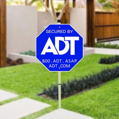 China Customized Security Yard Signs and Stickers Blue CCTV Sign Metal ADT 25x25cm for sale