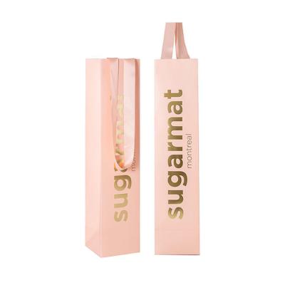 China Custom Kraft Paper Perfume Bag with Red Flat Rope Offset Printing 3000 Pcs MOQ for sale