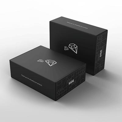 China Custom Corrugated Square Paper Packaging Box Hot Silver Cyan Finish for Frozen Products Shoes Perfume for sale