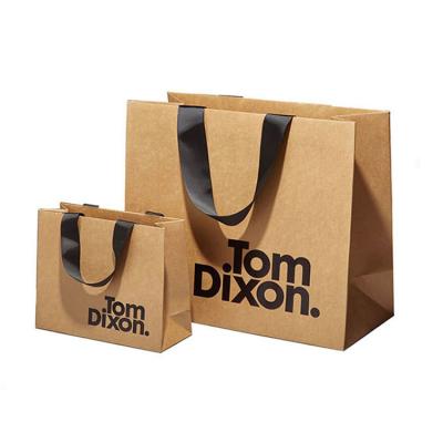 China Kraft Paper Luxury Gift Bags with Three-Strand Rope Handles Custom Size 20x15x8cm for sale