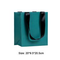 China Kraft Paper Luxury Gift Bags with Three-Strand Rope Handles Custom Size 20x15x8cm for sale
