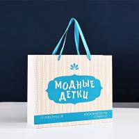 China Biodegradable Kraft Paper Bag with Gray Ribbon Handle for Clothing Store Custom Size for sale