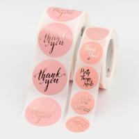 China Custom Waterproof Thank You Sticker Die Cut Adhesive Vinyl PVC Label 3-5 Days Delivery for sale